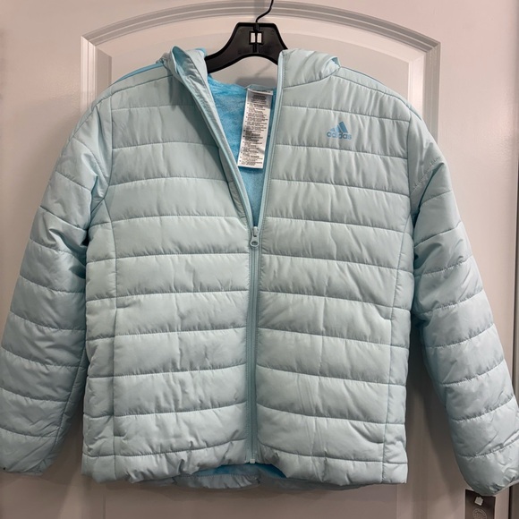 adidas | Jackets & Coats | Adidas Kids Sky Blue Puffer Jacket | Poshmark